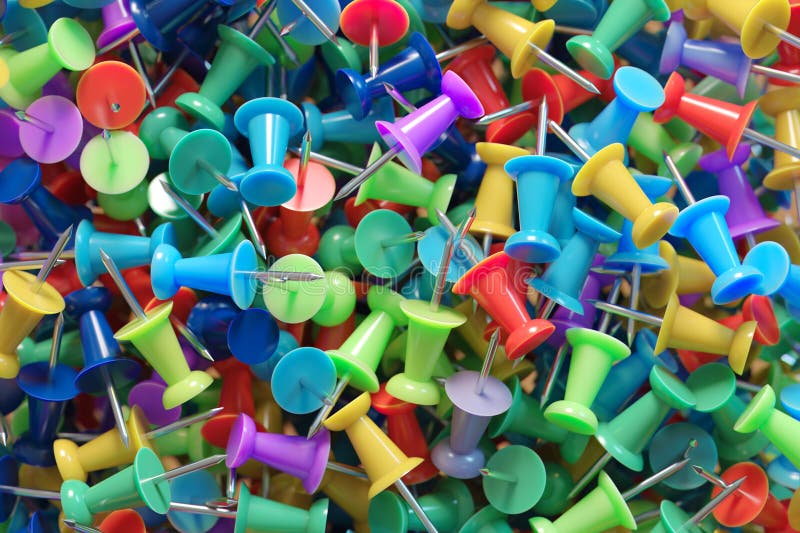Several Assorted Colors of Plastic Push Pins Stock Illustration ...