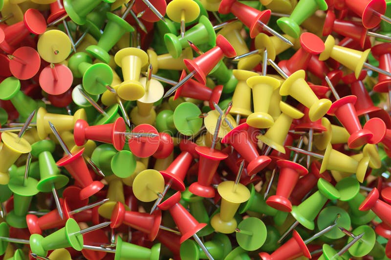 Several Assorted Colors of Plastic Push Pins Stock Illustration ...