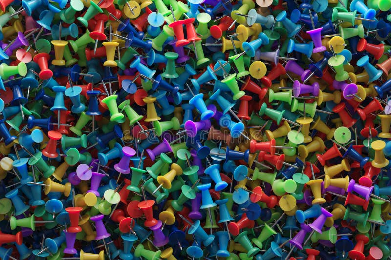 Several Assorted Colors of Plastic Push Pins Stock Illustration ...
