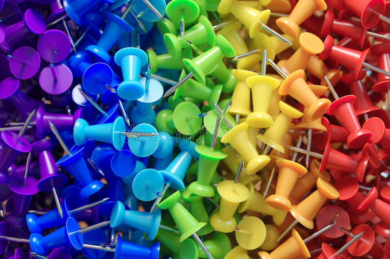 Several Assorted Colors of Plastic Push Pins Stock Illustration ...