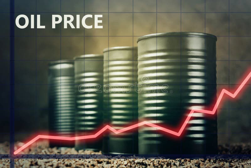 Several Barrels of Oil and a Red Graph Up - Concept of Higher Oil ...