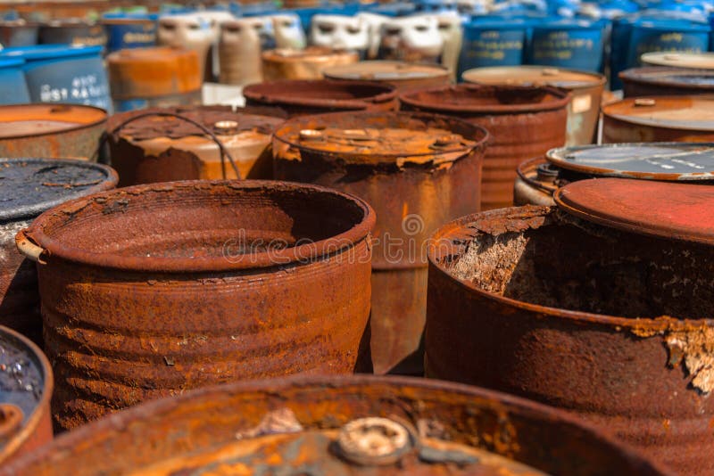 Several Barrels of Toxic Waste Stock Image - Image of unsafe, barrel ...
