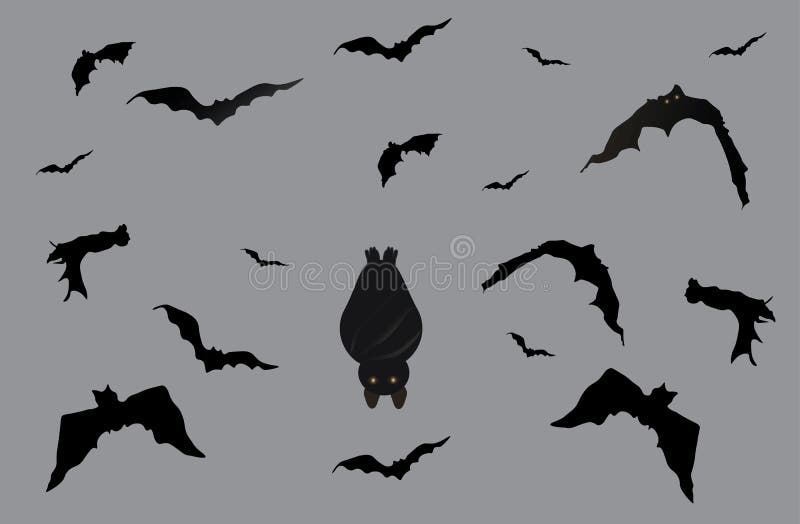 Black Bats Flying Clip Art Stock Illustrations – 597 Black Bats Flying ...