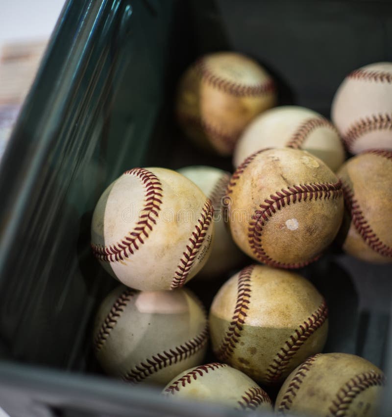 Several Battered Baseballs stock image. Image of baseball - 83551957