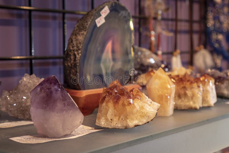 Several Beautiful Healing Crystal Specimens Stock Image - Image of ...