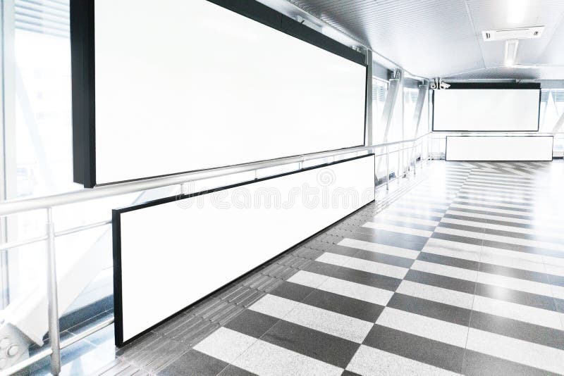 Several Big Empty Horizontal Posters on Ground Passage Stock Photo ...