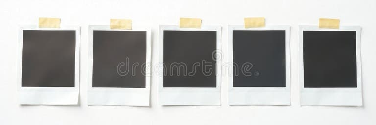 Several Blank White Polaroid Frames, Various Tape Styles, White ...