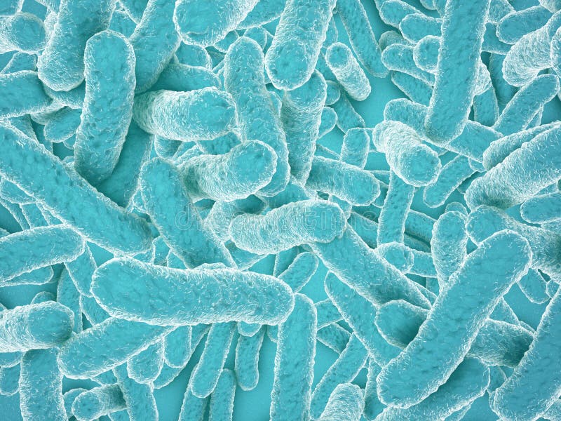 Blue Bacteria On Blue Background Stock Illustration - Illustration of ...