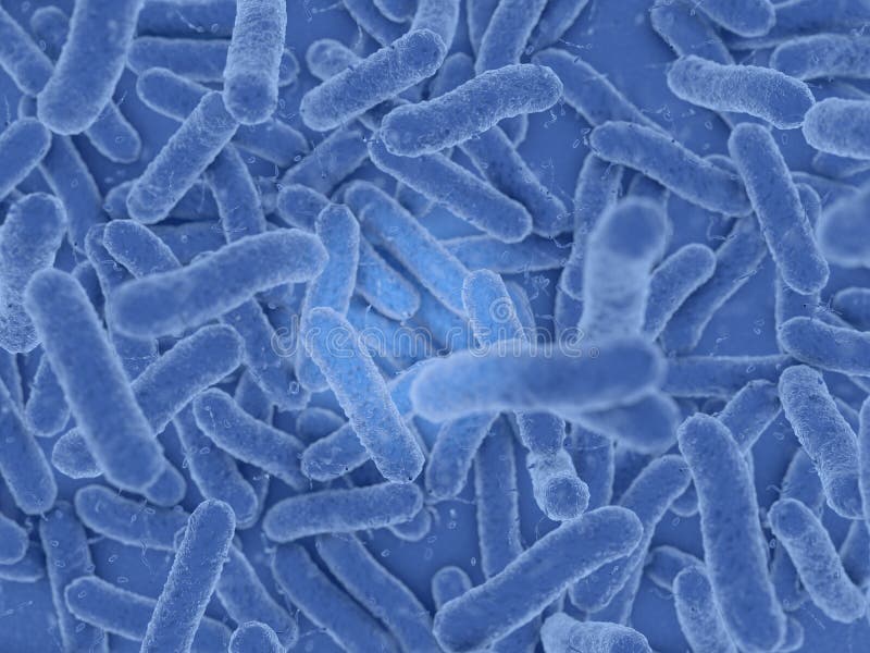 Blue Bacteria on Blue Background Stock Illustration - Illustration of ...