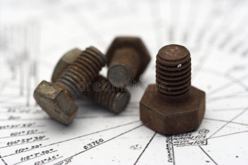 Several bolts close up stock photo. Image of tool, tight - 7297784