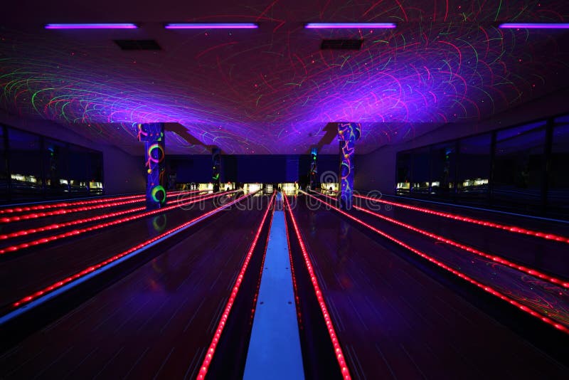 Empty bowling club stock image. Image of blue, bowling - 25150347