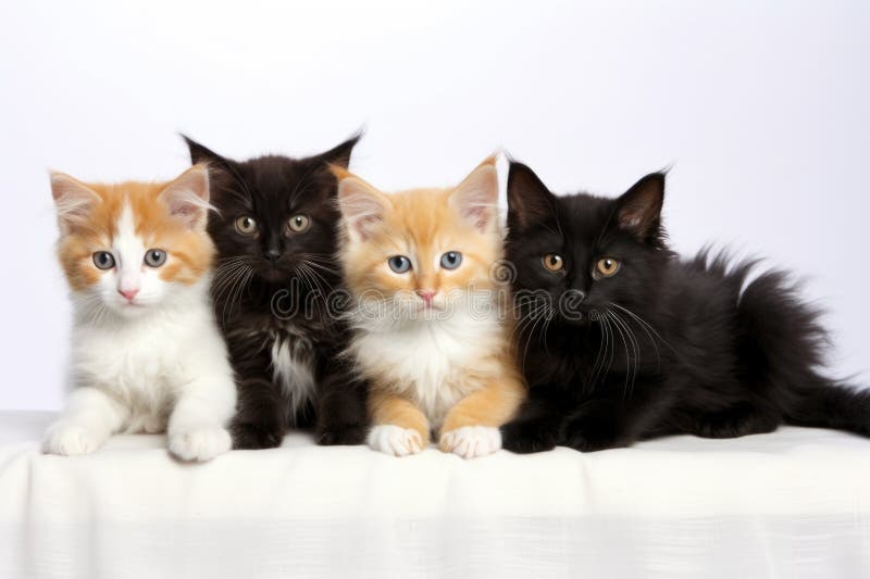 Several Breeds of Kittens Laying Together Stock Image - Image of ...
