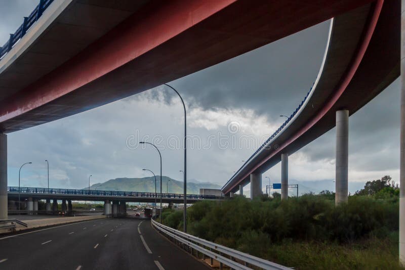 Several Bridges at a Highway Junction Stock Photo - Image of malaga ...