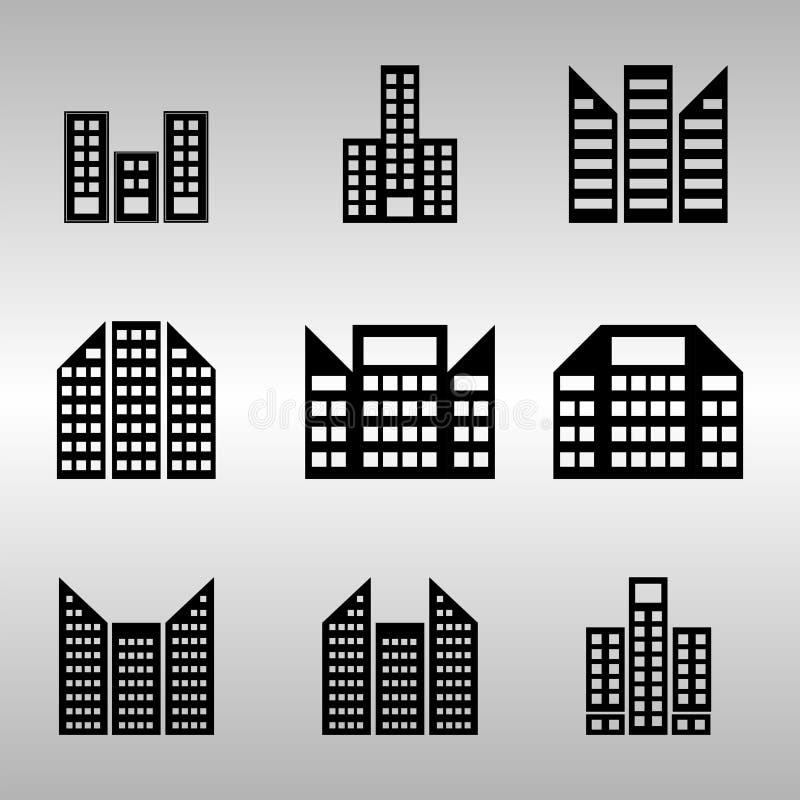 Several of Building Icons Set Stock Vector - Illustration of ...