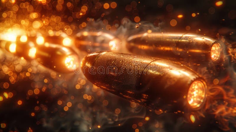 Several Bullets Fly through the Air at Close Range, Creating a ...