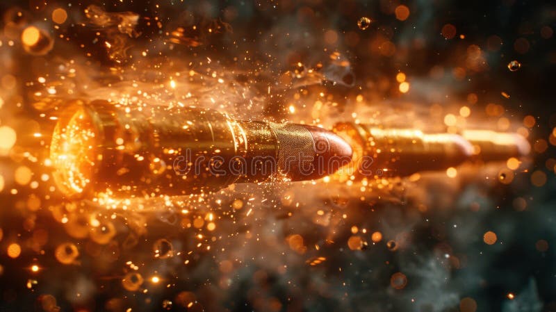 Several Bullets Fly through the Air at Close Range, Creating a ...