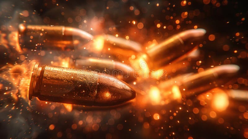 Several Bullets Fly through the Air at Close Range, Creating a ...