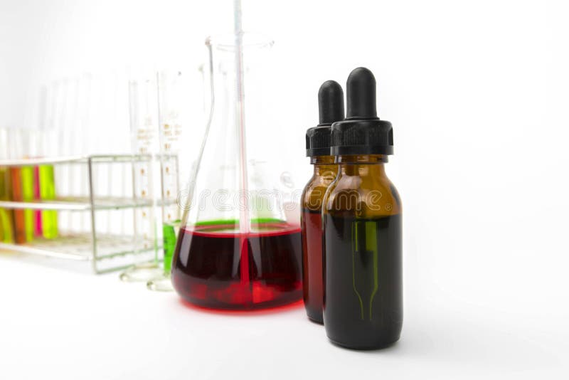 Several Chemical Solution in Flask. Laboratory Glassware Stock Image ...
