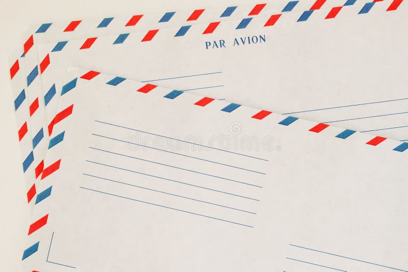 Several Classic Airmail Envelope Front. Paper Texture. with Place Your ...
