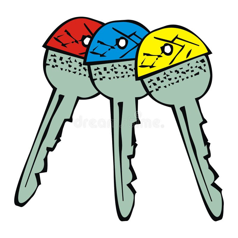 Bunch Of Keys Vector Drawing Stock Vector - Illustration of sketch ...