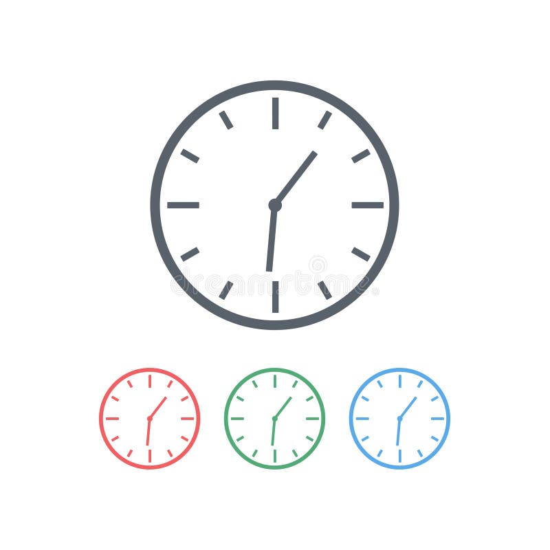 Icon Set of Clock are Round Shape and with a Dial. the Concept of Time ...