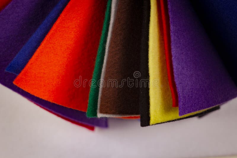 Several Colored Felt Texture Background. Assorted Color Felt Fabric ...