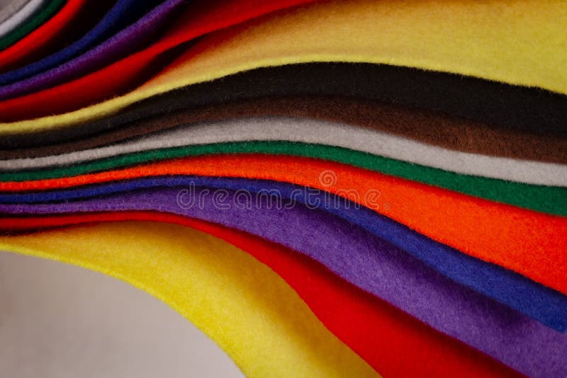 Several Colored Felt Texture Background. Assorted Color Felt Fabric ...