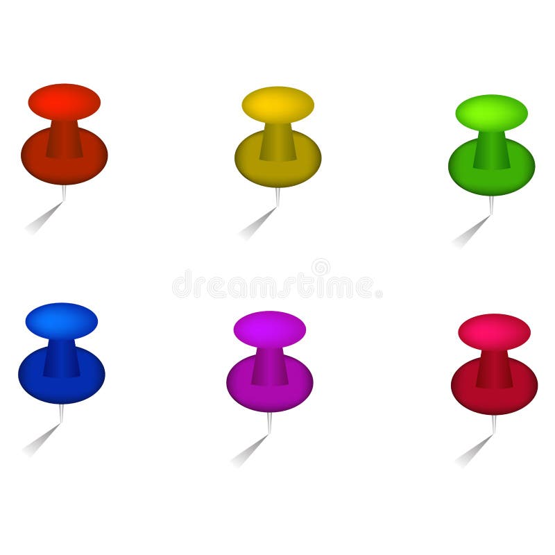 Colorful Pins Set stock vector. Illustration of icon - 106548846