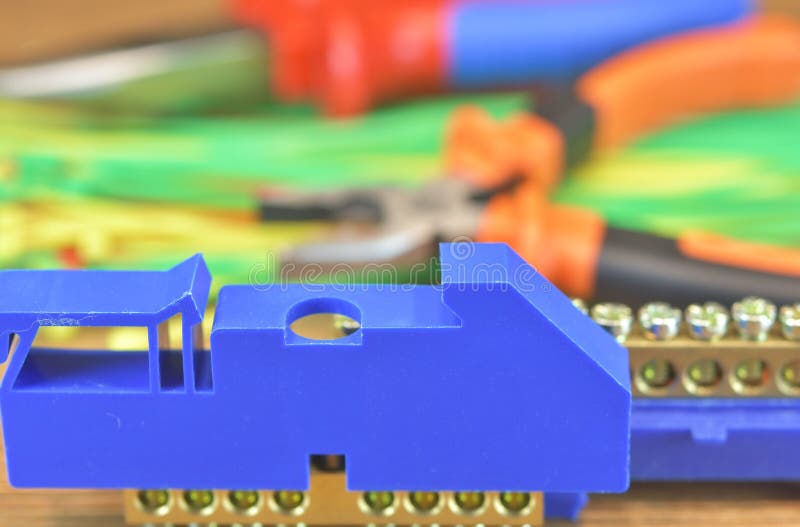 Several Component To Used in Electrical Installations Stock Photo ...