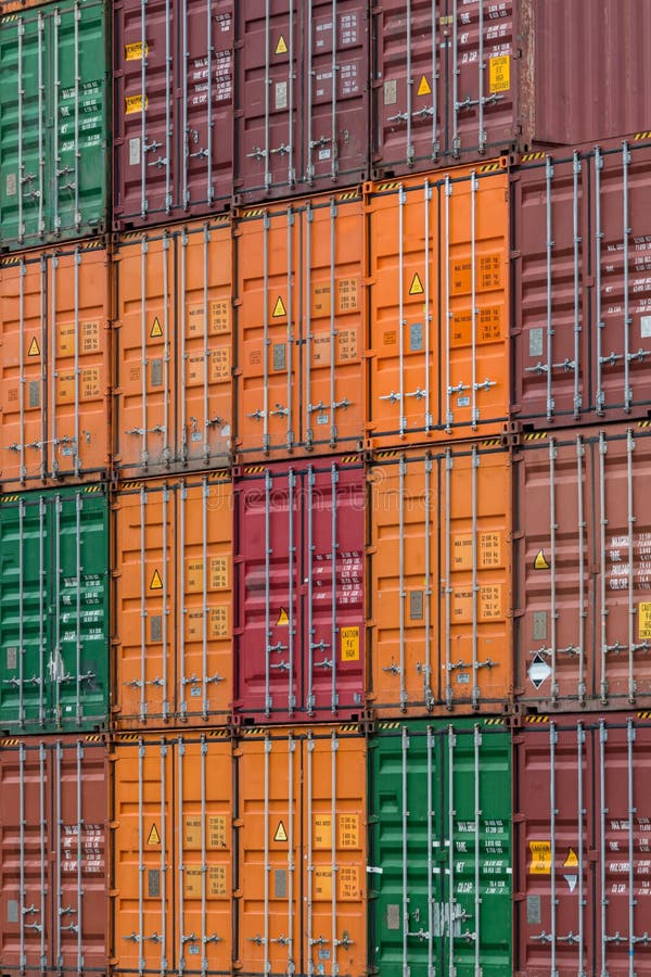 Several Containers Stacked on Top of Each Other Stock Photo - Image of ...