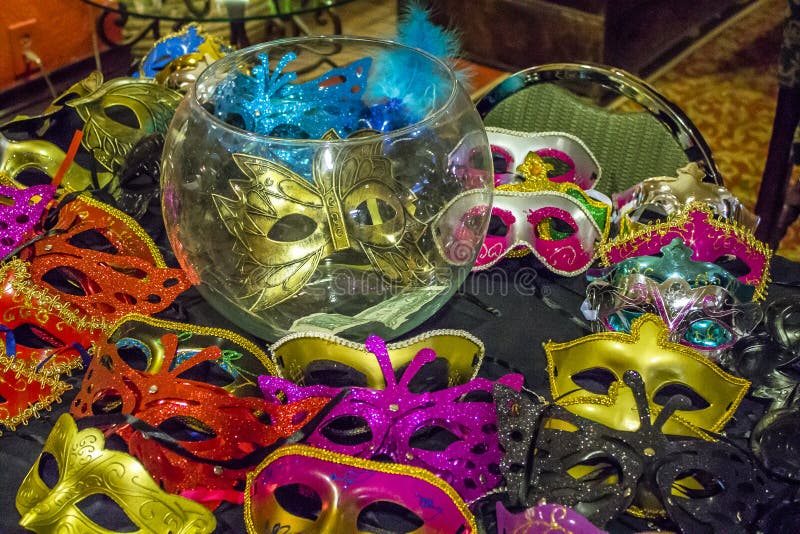 Several Decorative Masquerade Masks Stock Image - Image of money, lined ...
