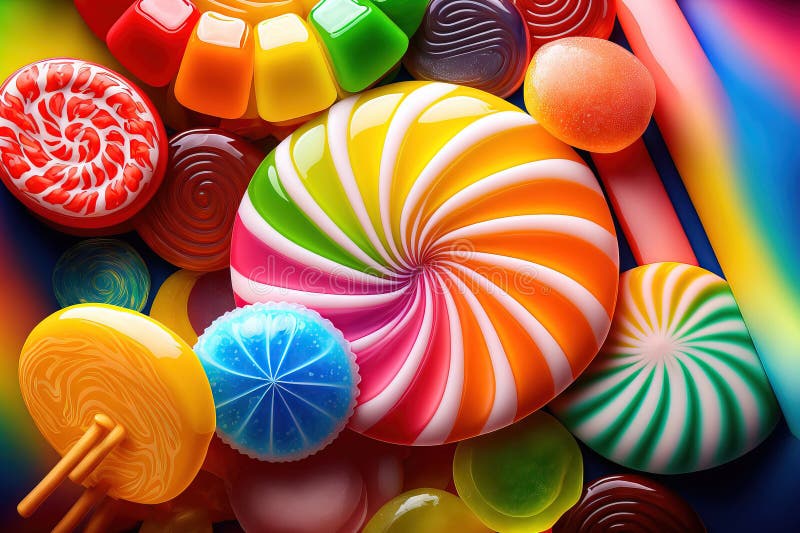 Several Delicious Gummy Candy. Looking Up Stock Illustration ...