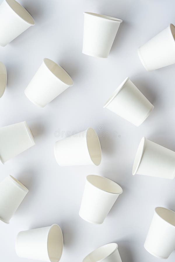 Several Disposable White Paper Cups. Mock Up To Go Coffee Cups with ...