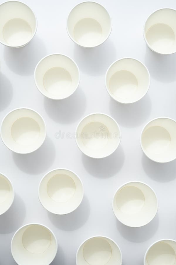 Several Disposable White Paper Cups. Mock Up To Go Coffee Cups with ...