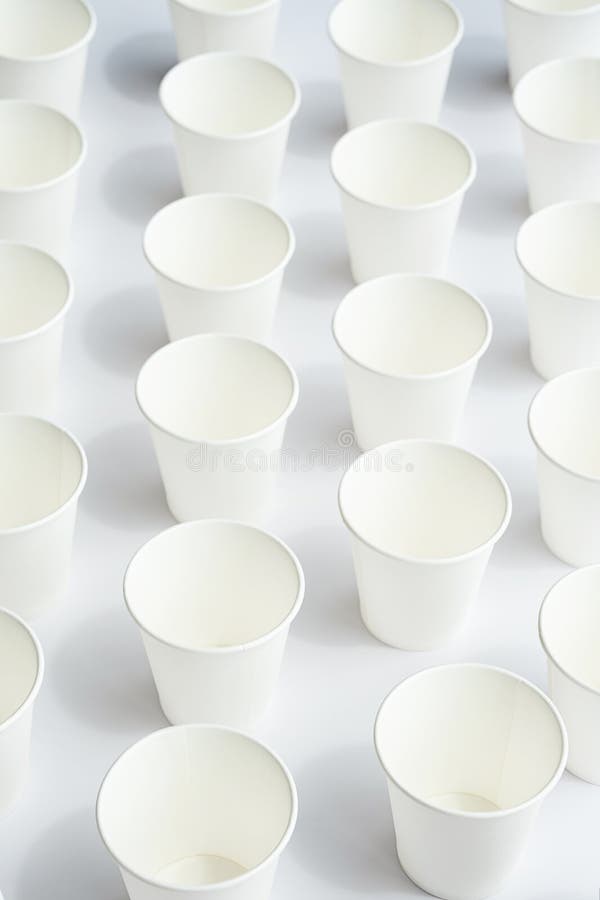 Several Disposable White Paper Cups. Mock Up To Go Coffee Cups with ...