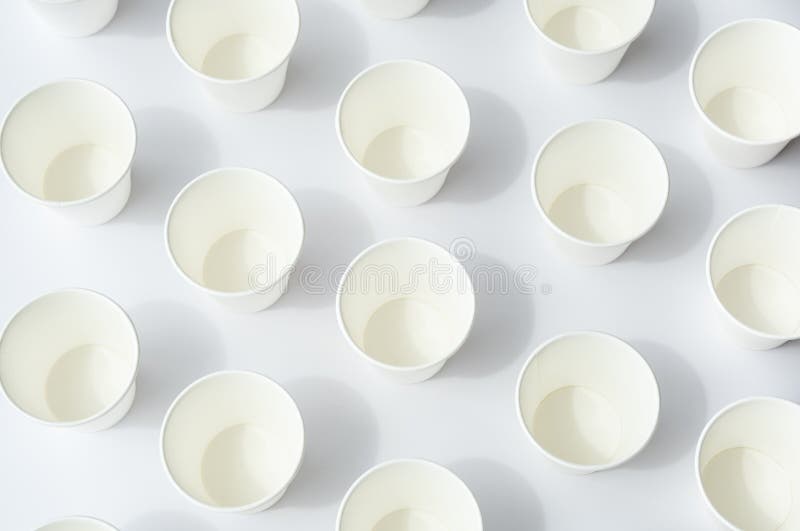 Several Disposable White Paper Cups. Mock Up To Go Coffee Cups with ...