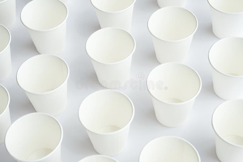 Several Disposable White Paper Cups. Mock Up To Go Coffee Cups with ...