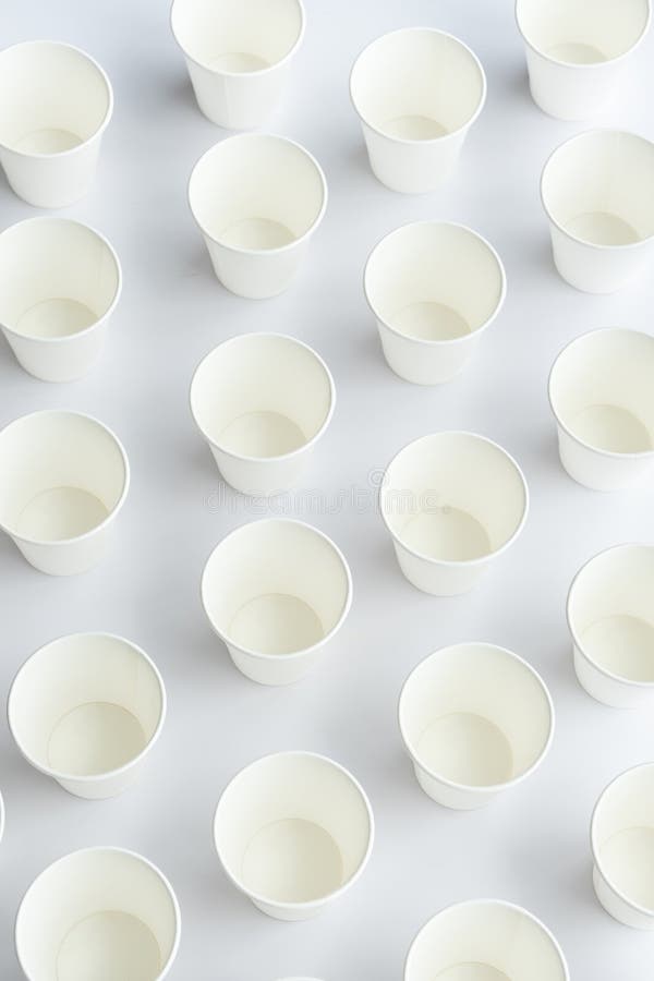 Several Disposable White Paper Cups. Mock Up To Go Coffee Cups with ...