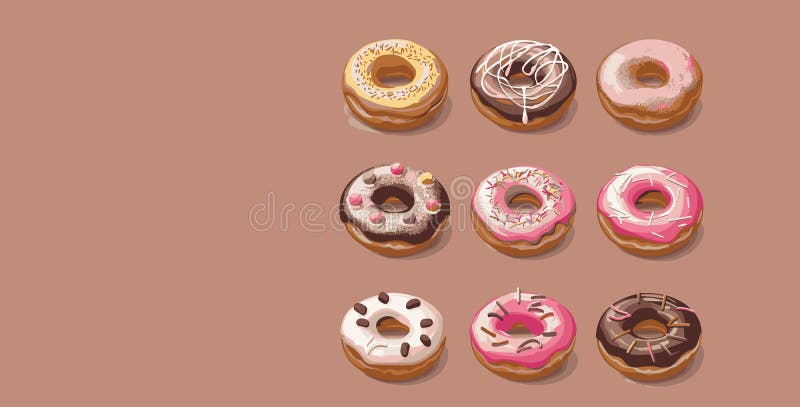 Group of Doughnuts on Table Stock Photo - Image of temptation, sugary ...