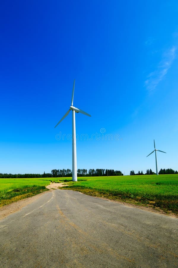 Several Eco-friendly Wind Turbines Stock Photo - Image of electricity ...
