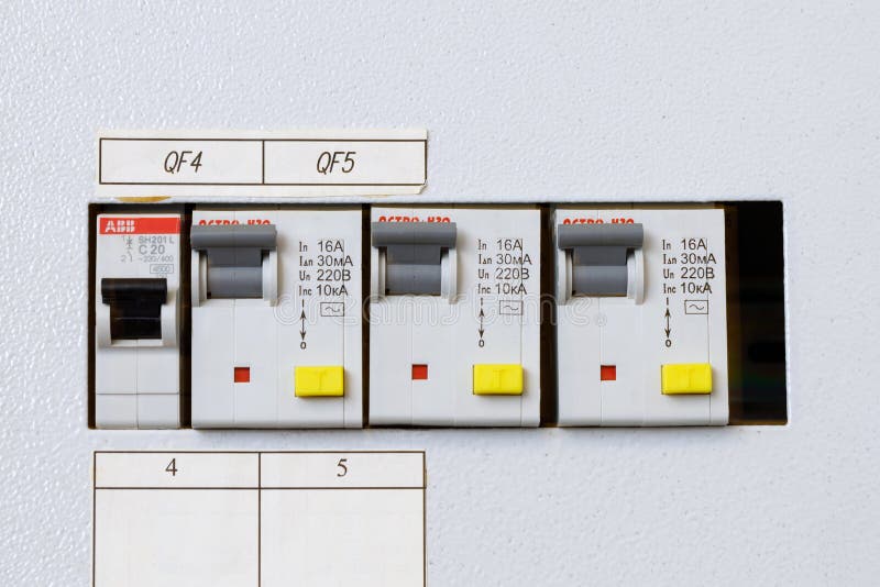 Several Elements of Switch Box. Close Up. Stock Photo - Image of ...