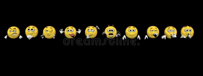 Several Emoticon - 3d Render Stock Illustration - Illustration of ...