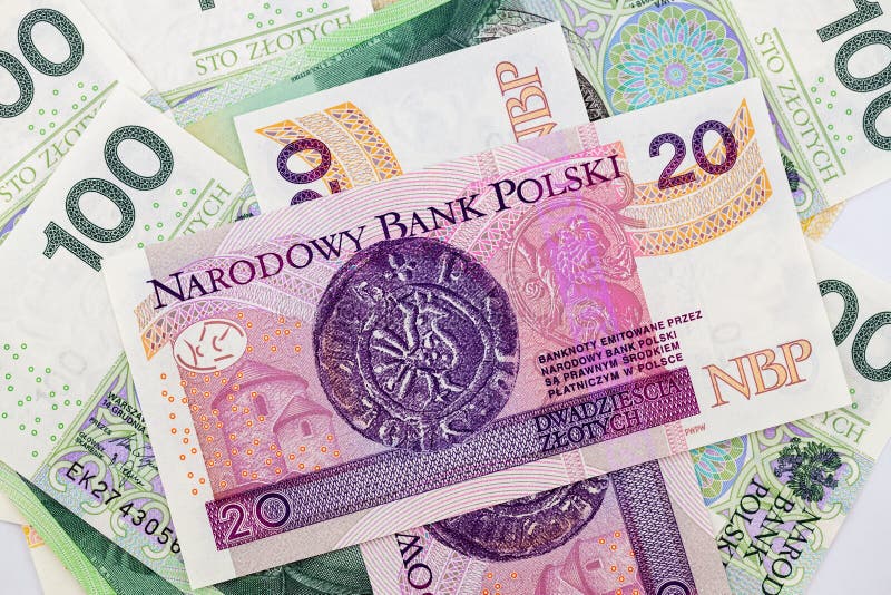 Several Examples of Polish Bank Notes Stock Image - Image of 20pln ...