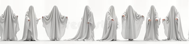Several Figures Dressed in White Sheets Appear To Ghosts Spirits ...