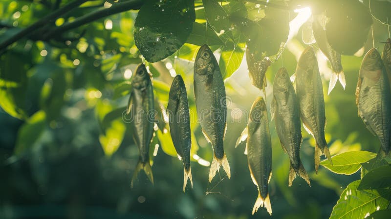 Several Fish Hanging Dry Leaves Stock Photos - Free & Royalty-Free ...