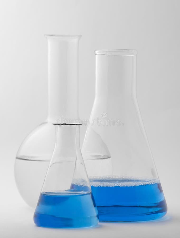 Several laboratory flasks stock image. Image of science - 14794855