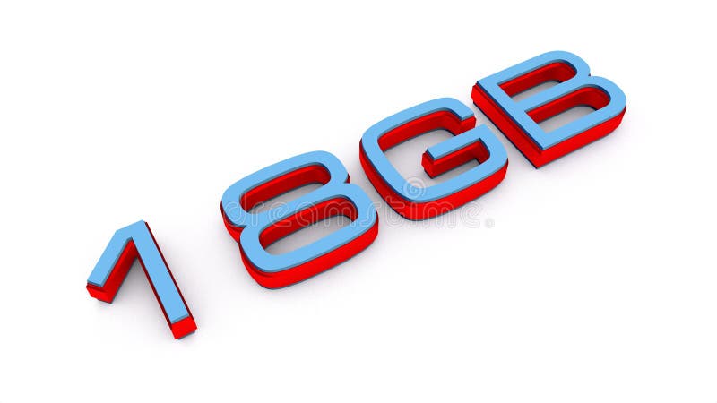 18 GB. RAM and Drives. Information and Data Stock Illustration ...