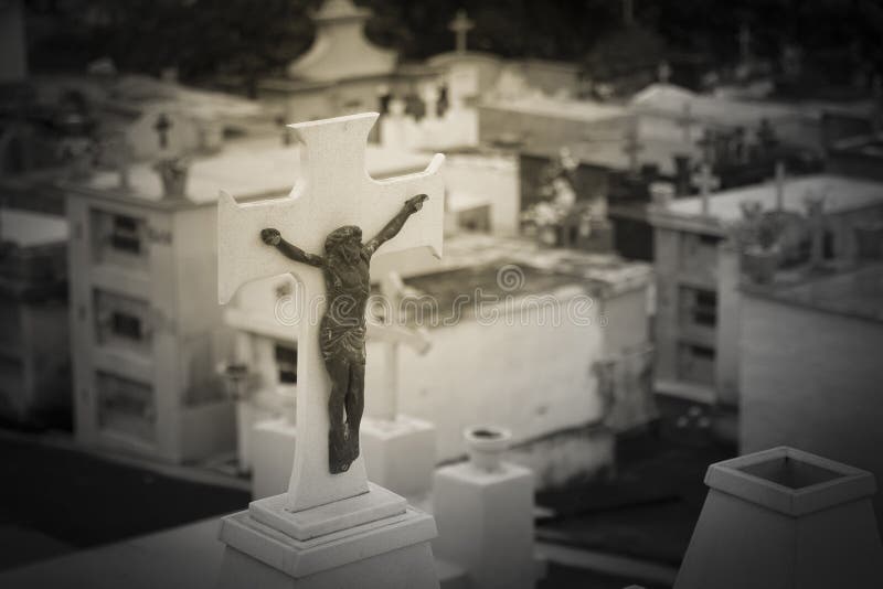 Several Graves Inside a Cemetery Stock Photo - Image of cross ...