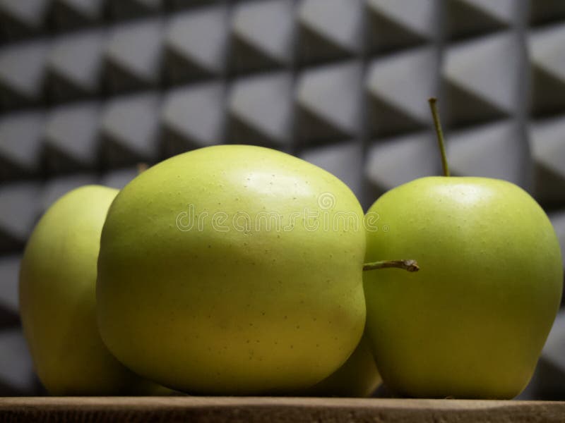 Several Green Apples, Side View. Fruit Close-up Stock Photo - Image of ...