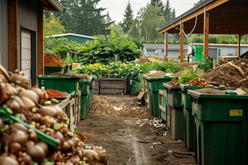 Several Green Bins Filled with Soil and Various Vegetables for ...